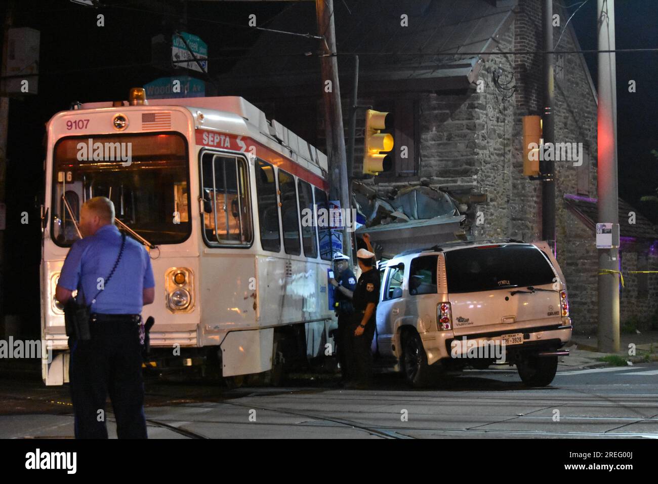 Philadelphia, United States. 27th July, 2023. Vehicle and train trolley ...