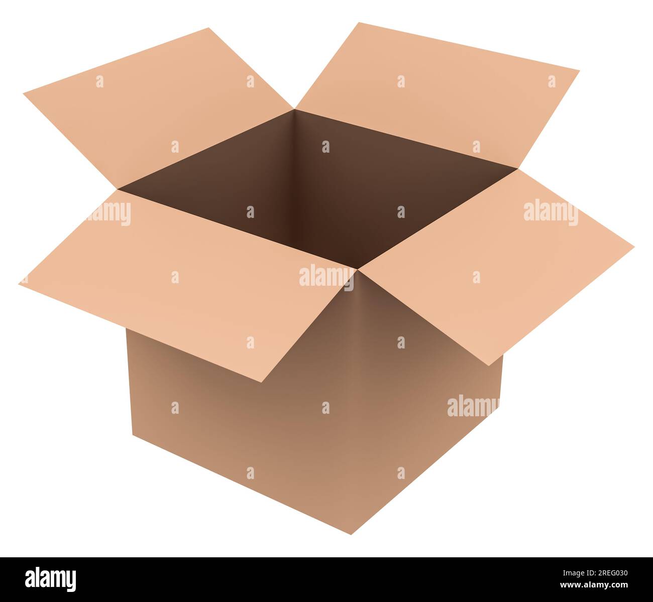 Gift concept. Open box package isolated on white background Stock Photo ...