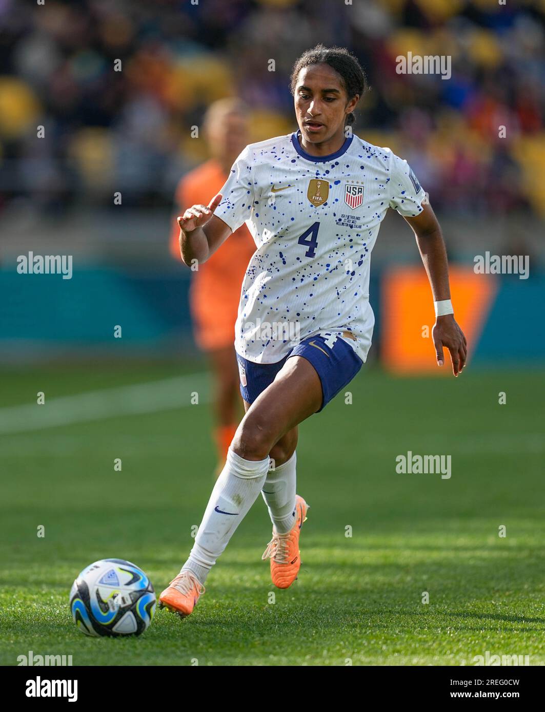 Sky Stadium, Wellington, New Zealand. 27th July, 2023. Naomi Girma (USA ...
