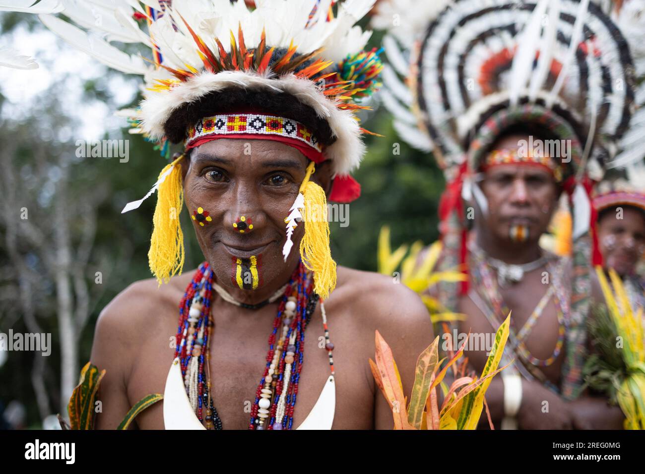 Port Moresby, Papua New Guinea. 28th July, 2023. People in traditional ...