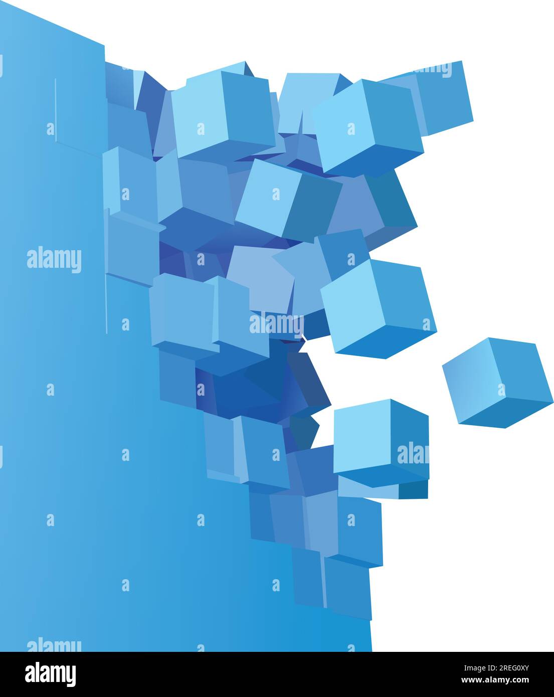 Vector 3D explosion background with cubical particles Stock Vector ...