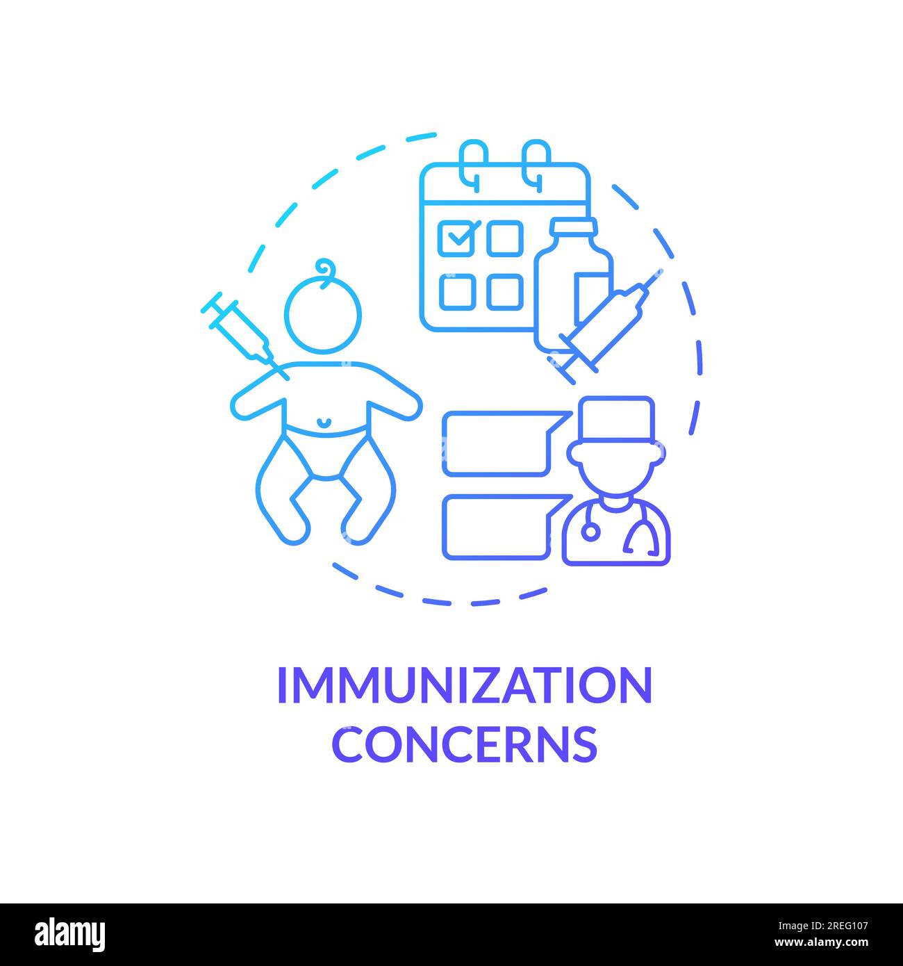 Immunization concerns blue gradient concept icon Stock Vector Image ...