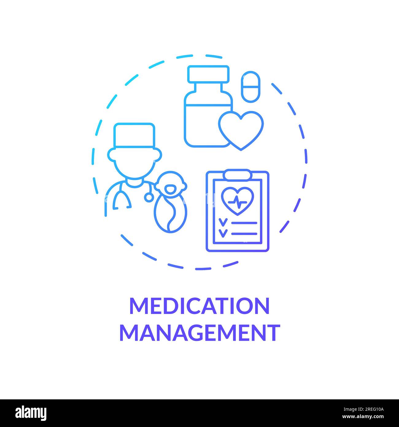Medication management blue gradient concept icon Stock Vector Image ...