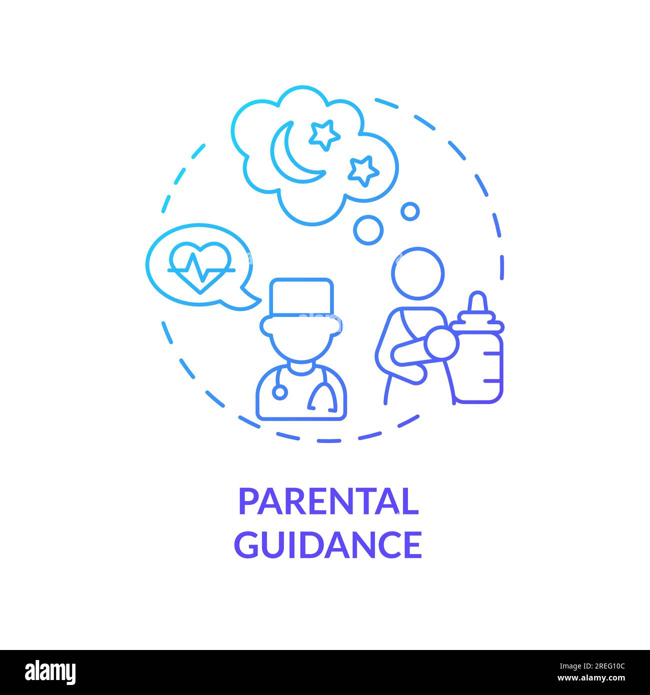 Parental guidance blue gradient concept icon Stock Vector Image & Art ...