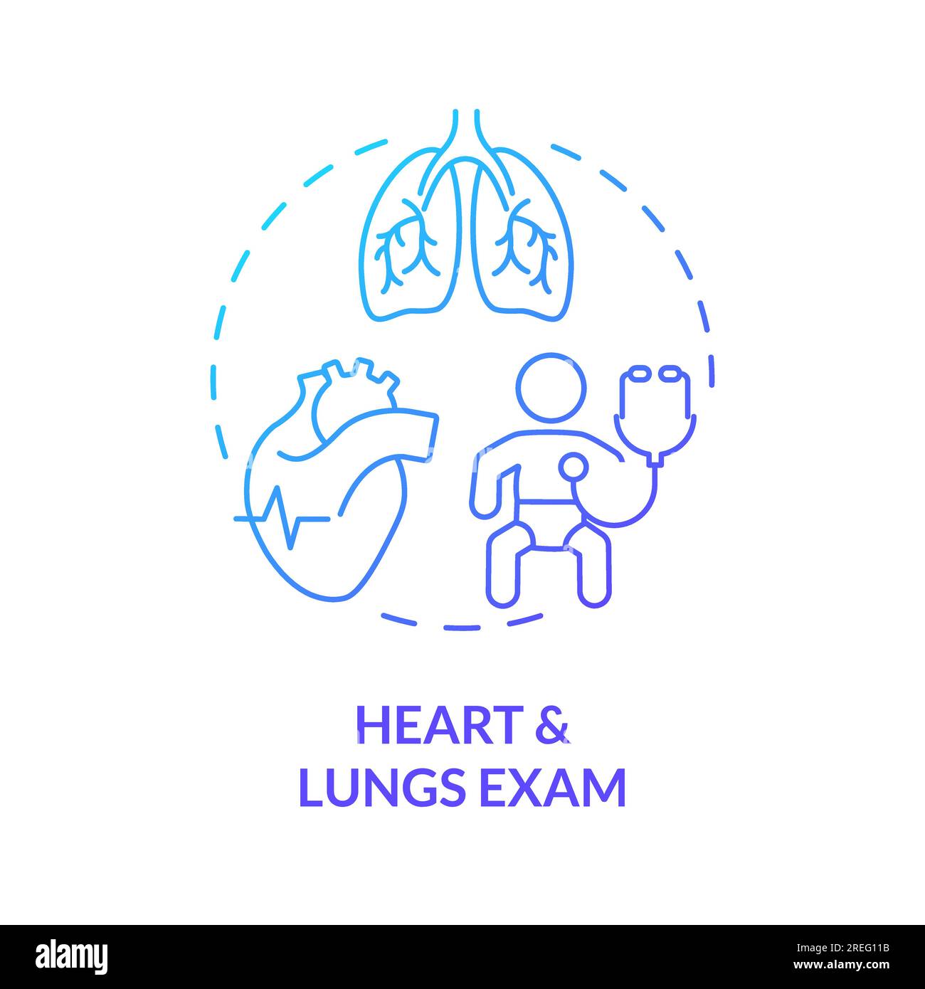 Heart and lung exam blue gradient concept icon Stock Vector Image & Art ...
