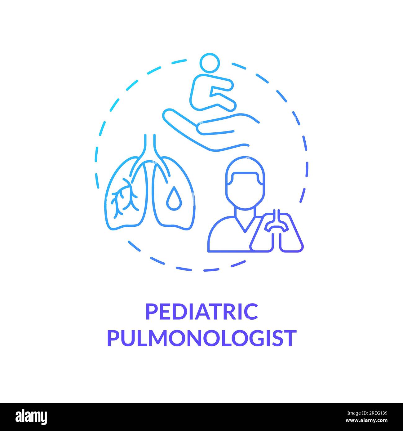 Pediatric pulmonologist blue gradient concept icon Stock Vector Image ...