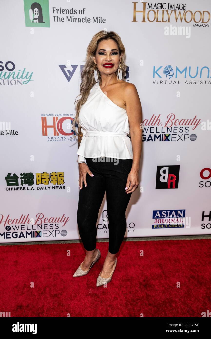 Los Angeles, USA. 27th July, 2023. Beautician Rosie Sedano attends Mega ...
