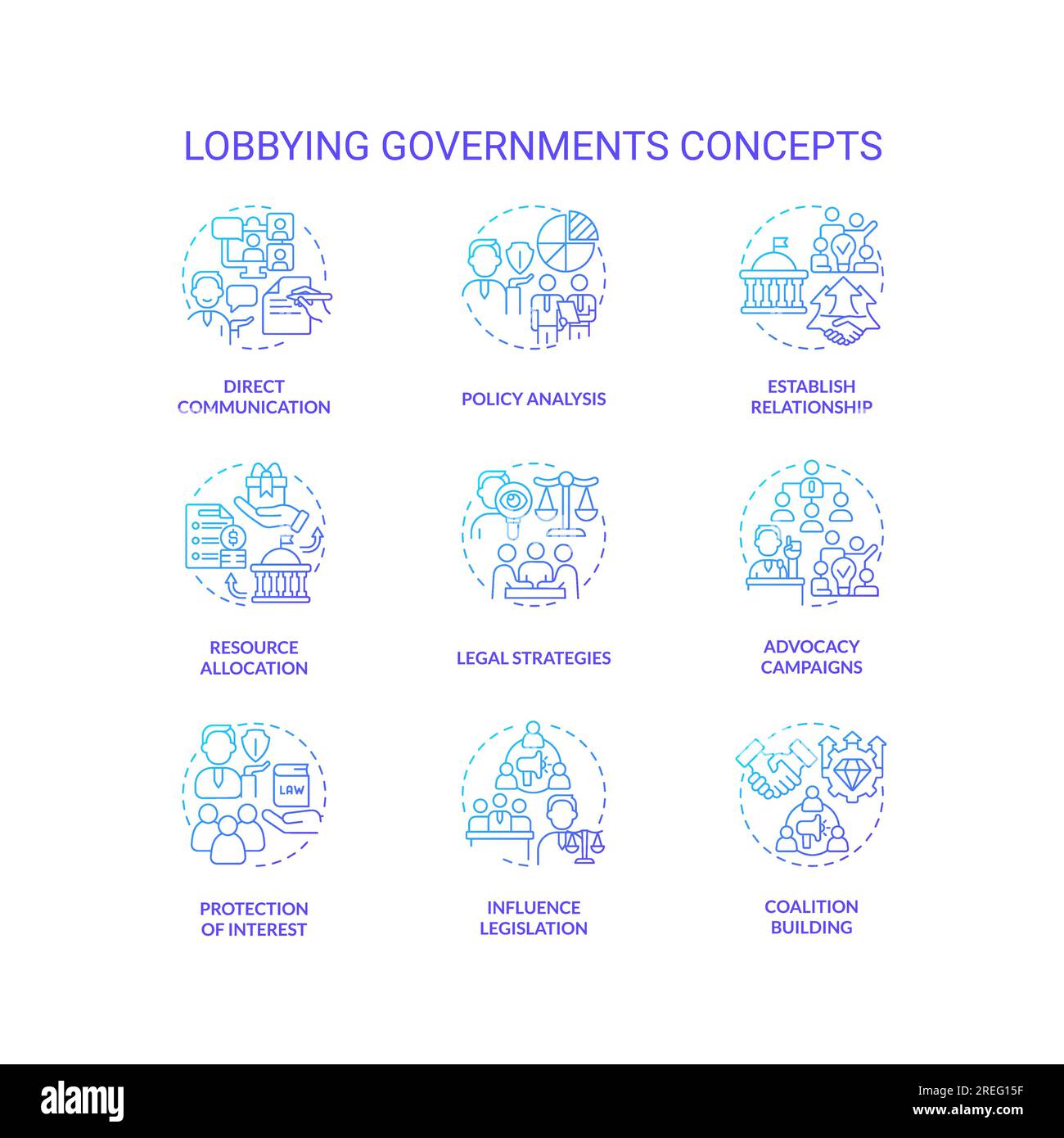 Gradient icons for lobbying government concepts Stock Vector Image & Art - Alamy