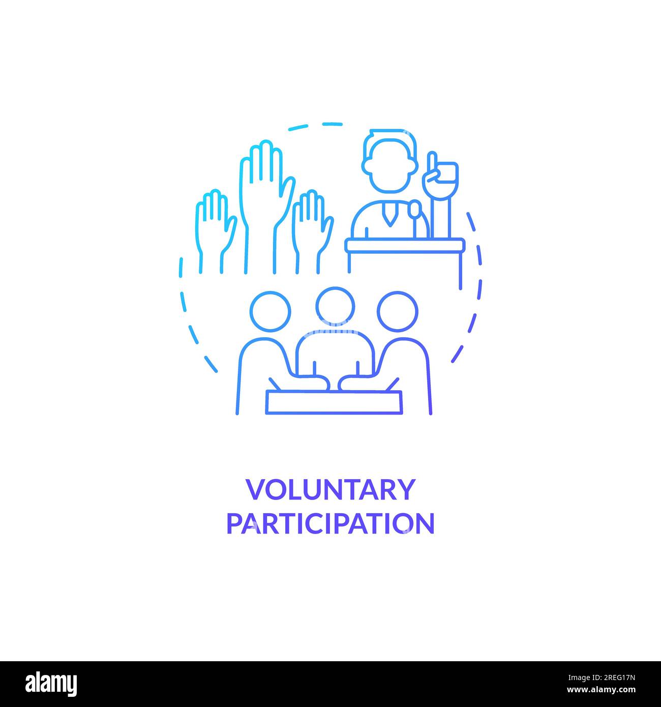 2D gradient voluntary participation icon concept Stock Vector Image ...