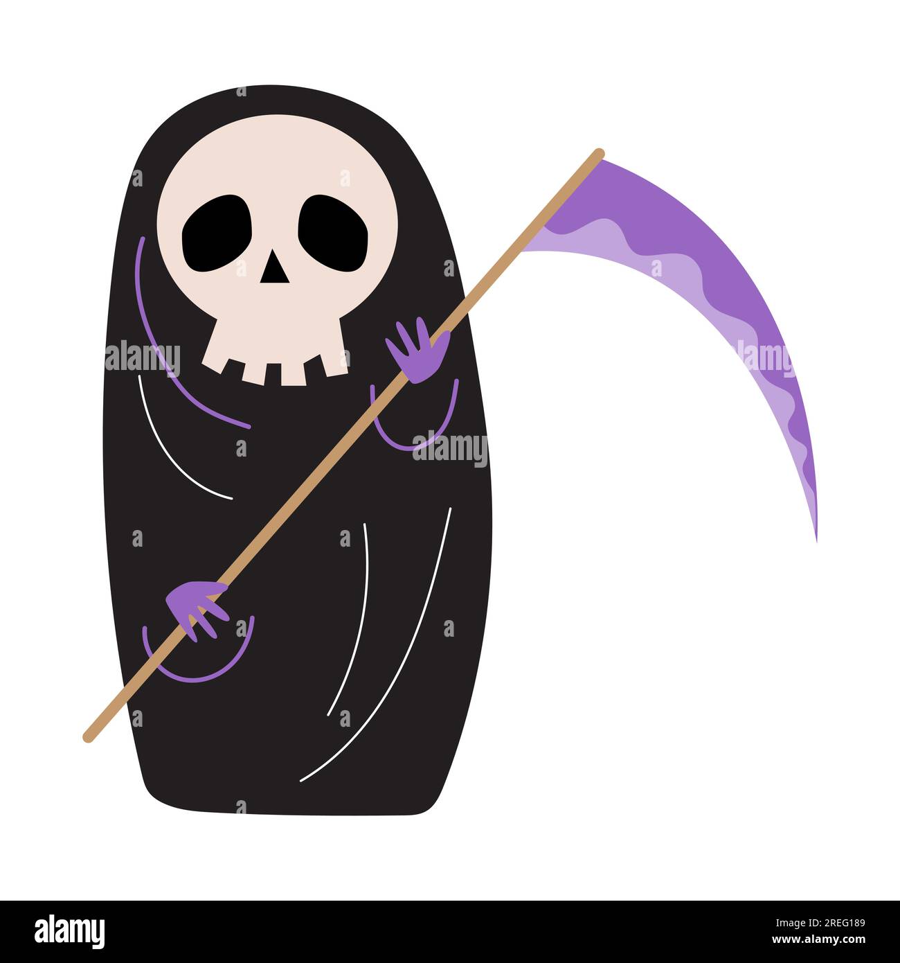 Grim reaper . Halloween cartoon characters . Vector Stock Vector Image ...