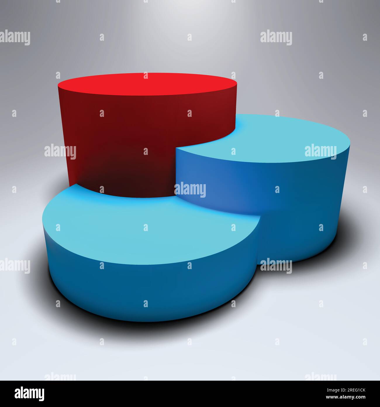 Infographic vector 3D pedestal with blue and red columns Stock Vector ...