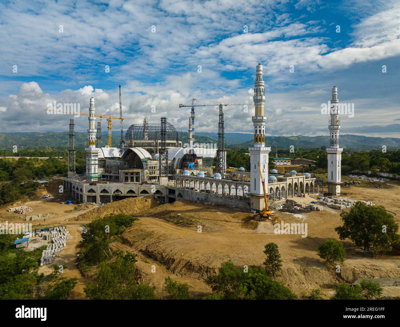 Panorama view of underway Sadik Grand Mosque in Zamboanga City ...