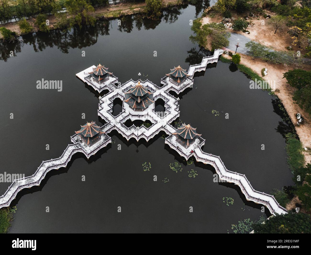 Aerial photo of Ancient city, Ancient Siam, Muang Boran in Bangkok ...
