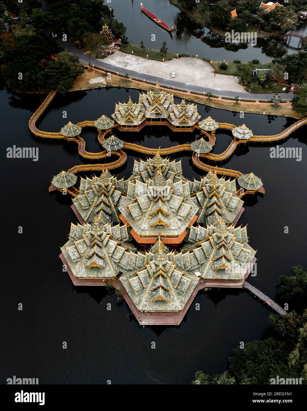Aerial photo of Ancient city, Ancient Siam, Muang Boran in Bangkok ...
