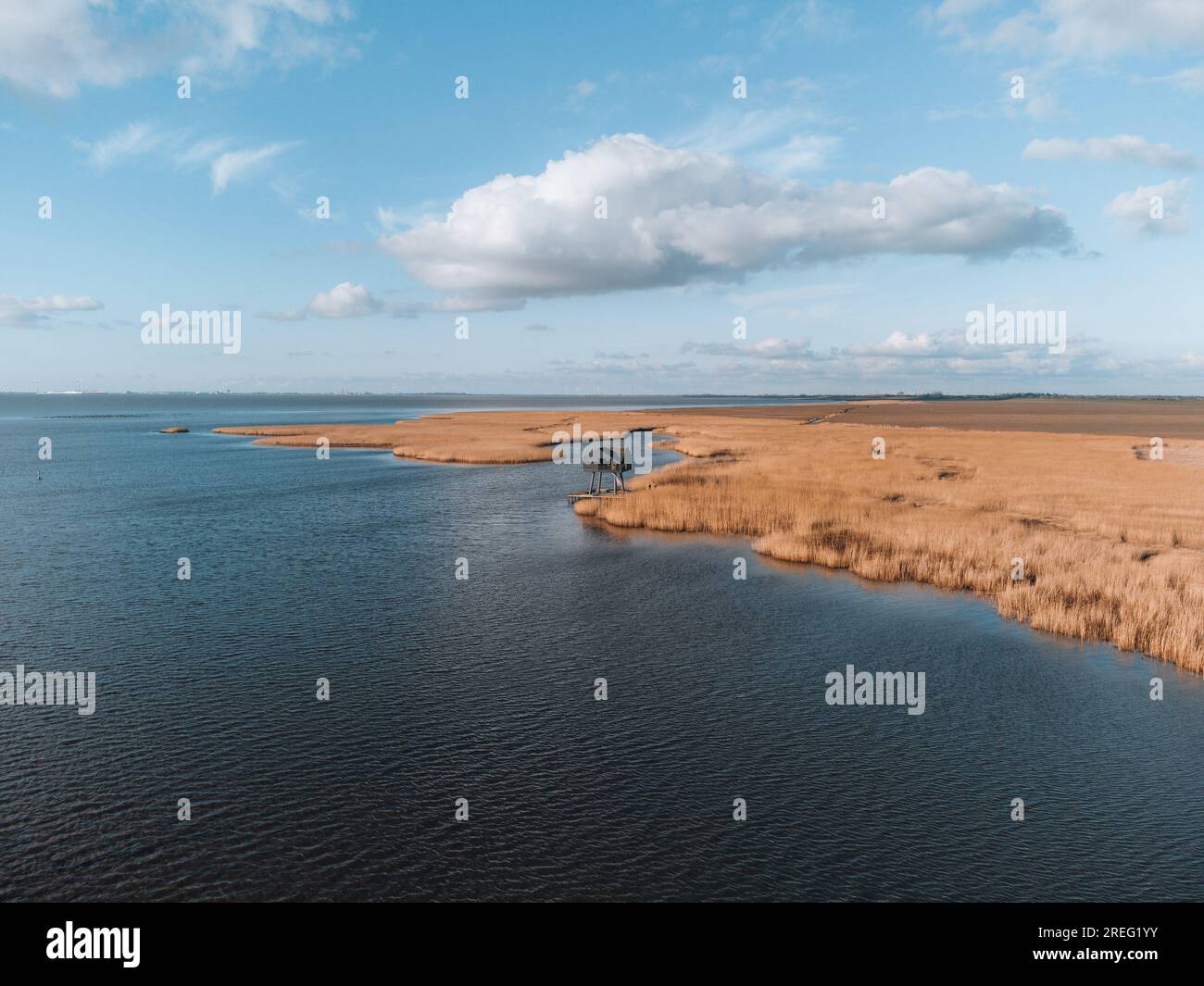 Aerial photo of Kiekkaaste Bird Observatory in The Netherlands at ...