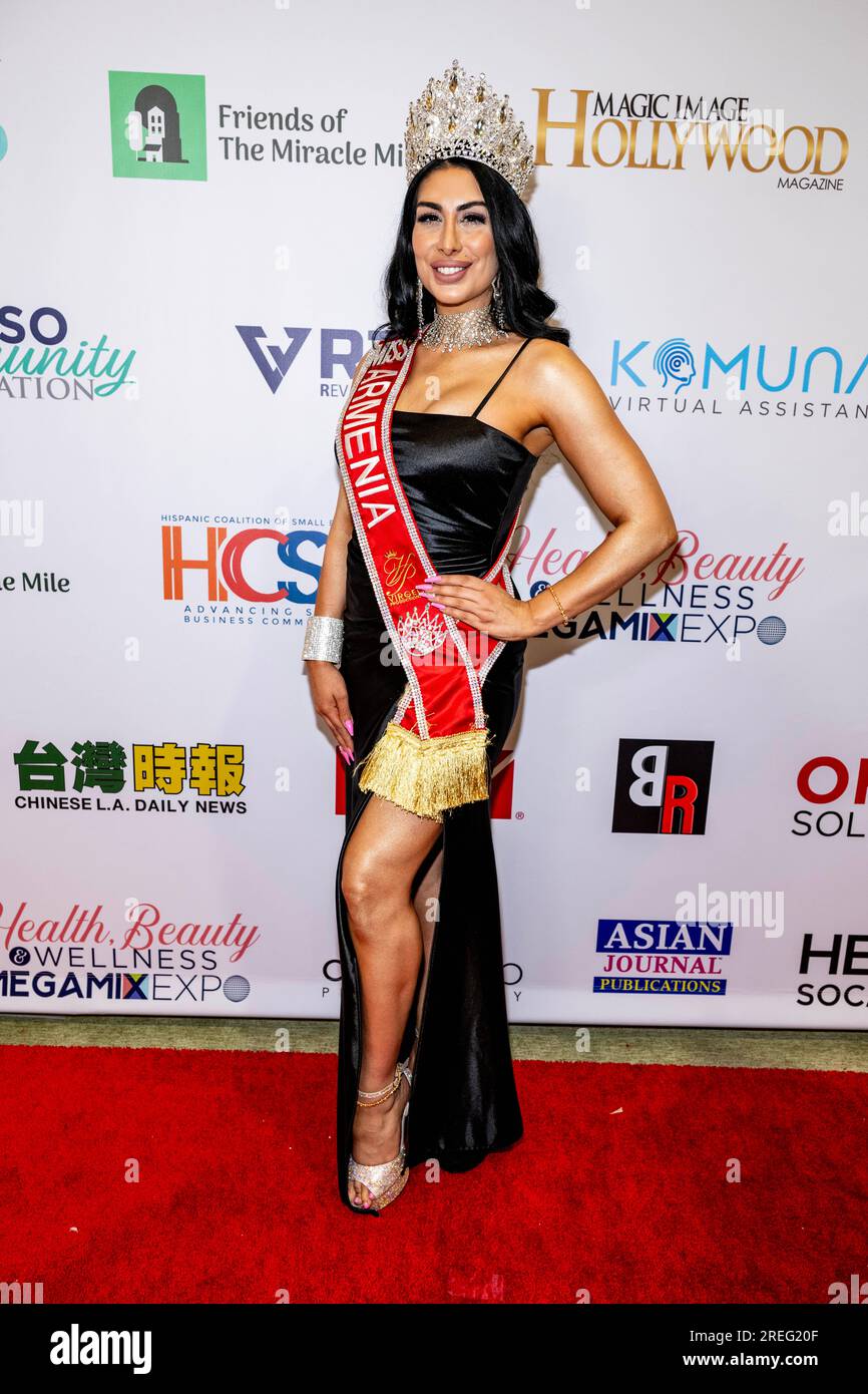 Miss Armenia 2023 Michelle Beach attends Mega Mix Expo Health and ...