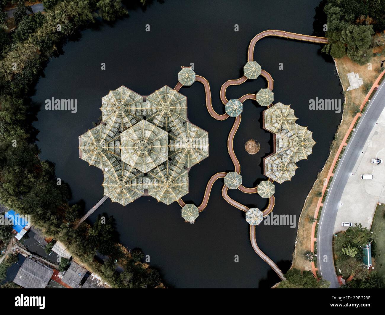 Aerial photo of Ancient city, Ancient Siam, Muang Boran in Bangkok ...