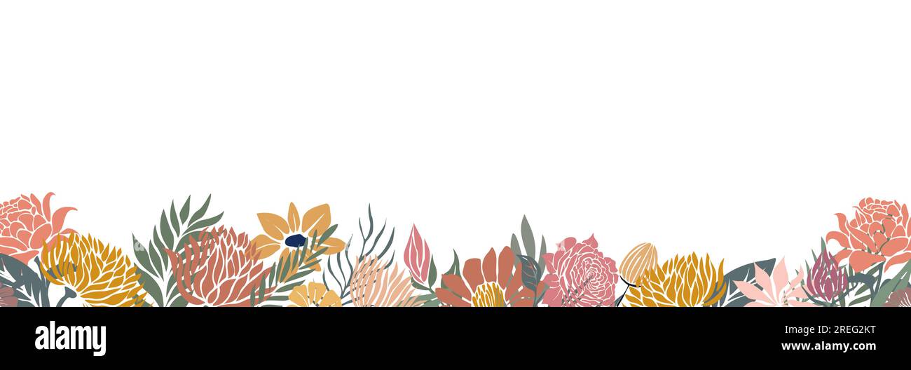 Vector Banner border overlay with abstract flowers Stock Vector Image ...