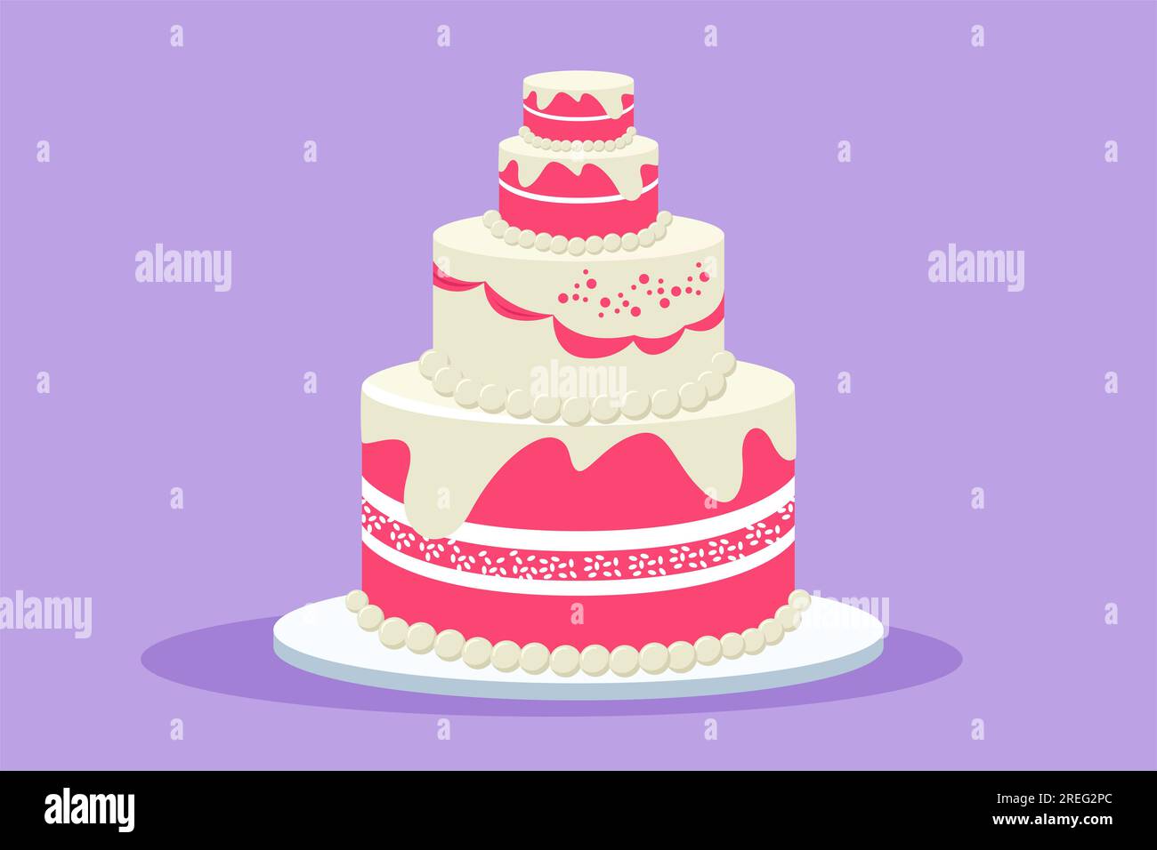 Graphic flat design drawing of stylized pilled anniversary or wedding ...