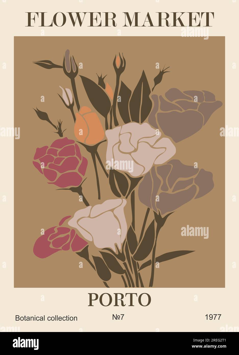Abstract Flower Market Porto poster vector set Stock Vector Image & Art ...