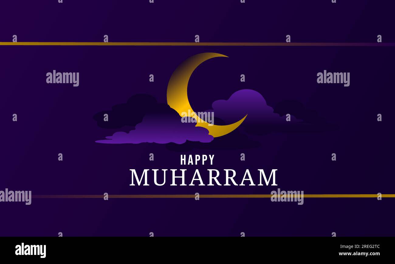 Islamic new year or happy muharram vector illustration template. Simple ...