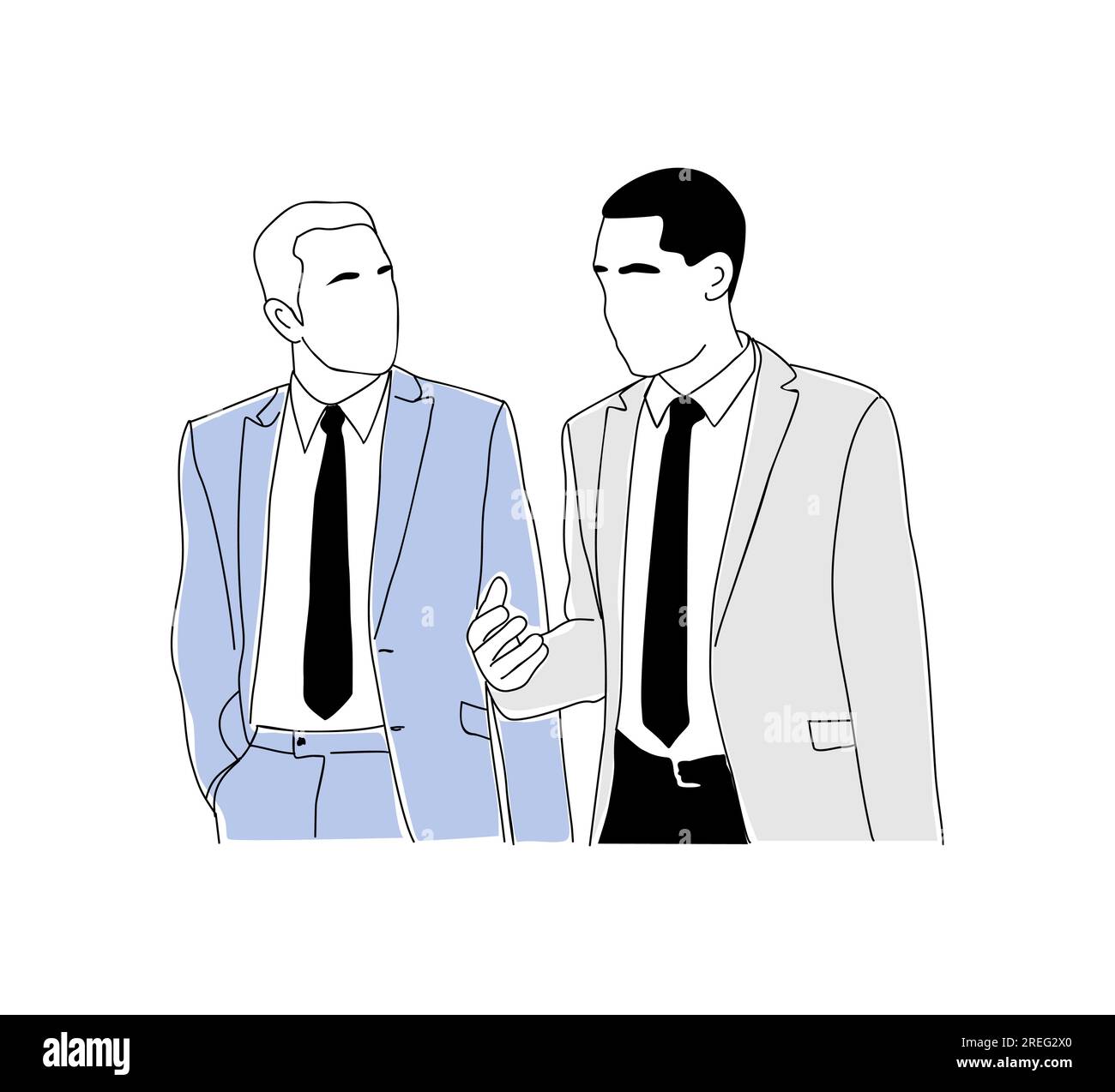 Cartoon of two men talking hi-res stock photography and images - Alamy