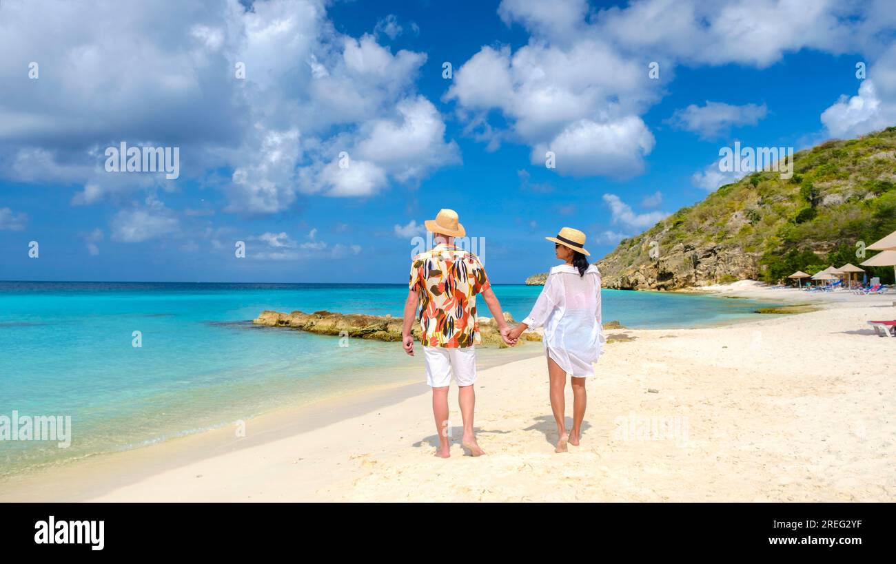 Playa Porto Marie Beach in Curacao, a tropical beach on the Caribbean ...