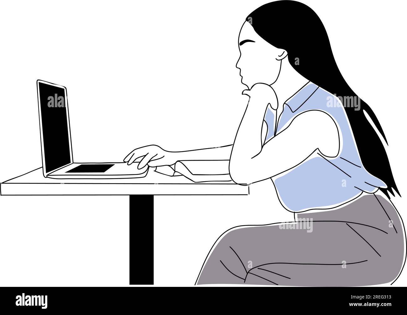 Korean office lady Stock Vector Images - Alamy