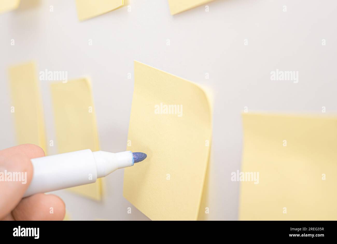 Brainstorming for strategy plan. Business people meeting and use post ...