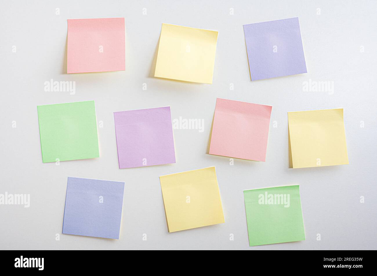 blank colorful sticky notes on white background. Mockup sticky Note ...
