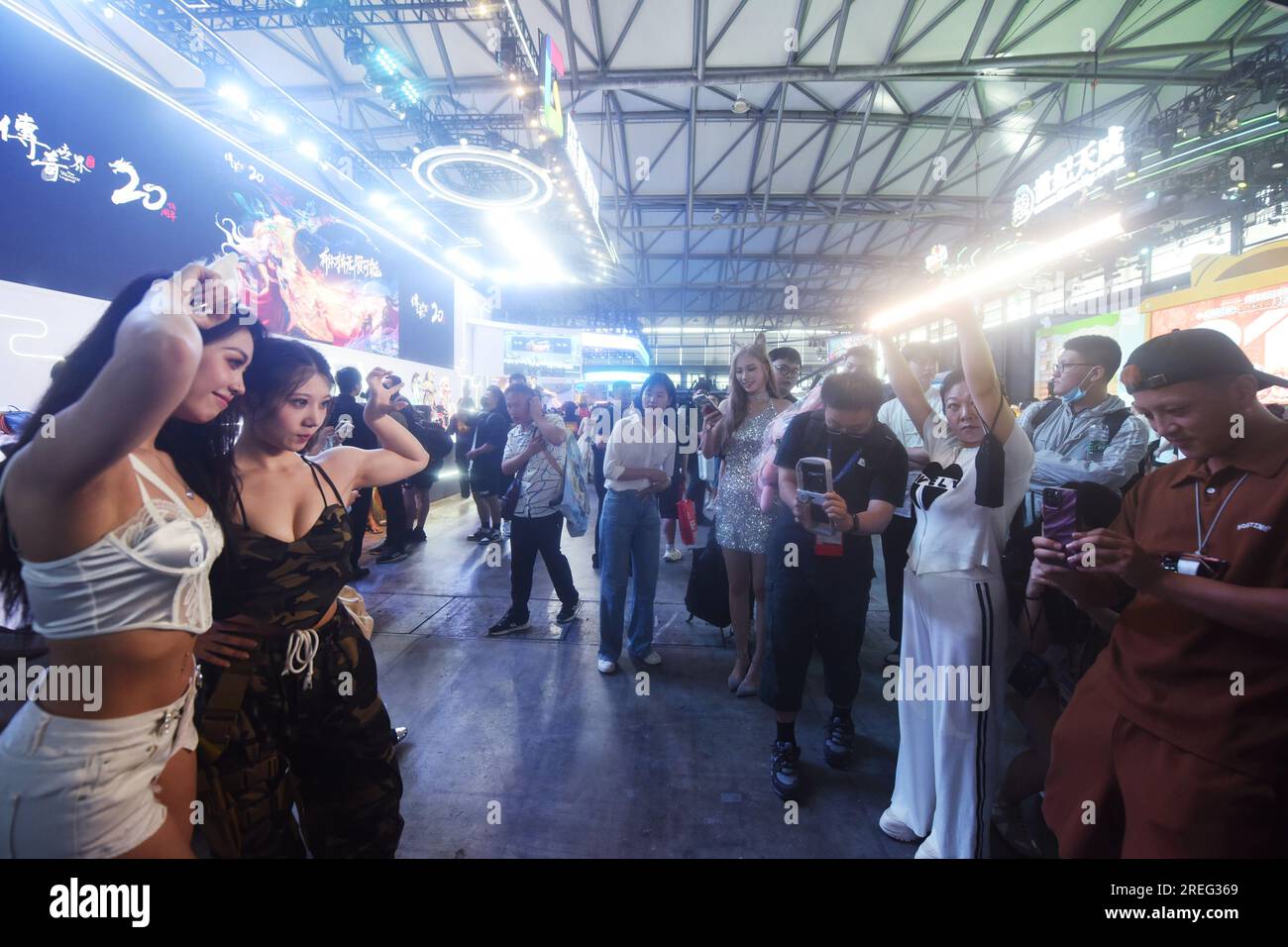 SHANGHAI, CHINA - JULY 28, 2023 - "Female strongmen" and cosplay are photographed during ...