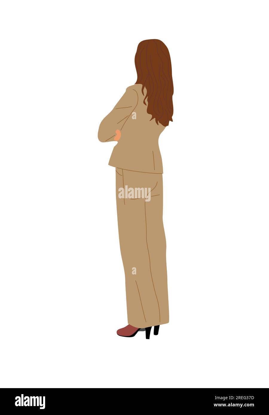 Business woman Standing Back View vector isolated Stock Vector Image ...