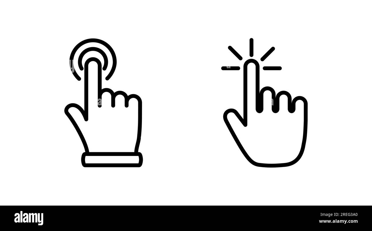 hand click icon vector. clicking finger icon. pointer icon Stock Vector ...