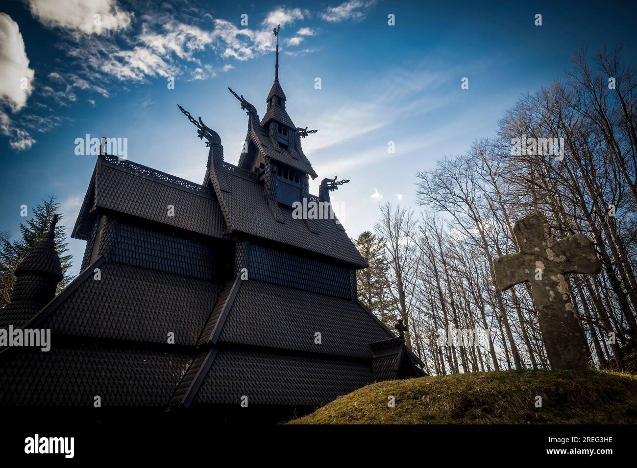 Medieval stave church on the outskirts of Bergen Norway Stock Photo - Alamy
