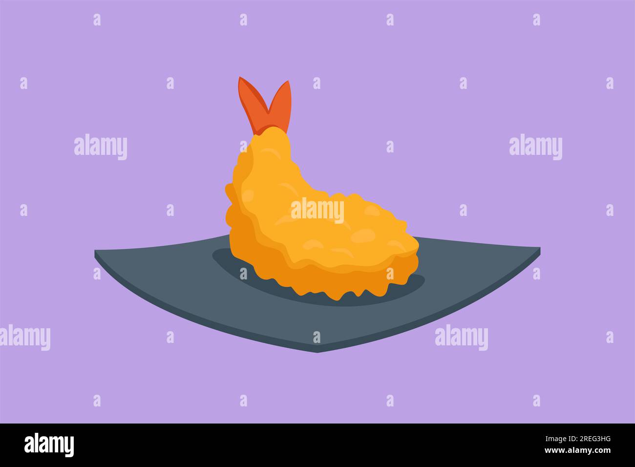 Graphic flat design drawing of stylized crunchy Japan tempura logo ...
