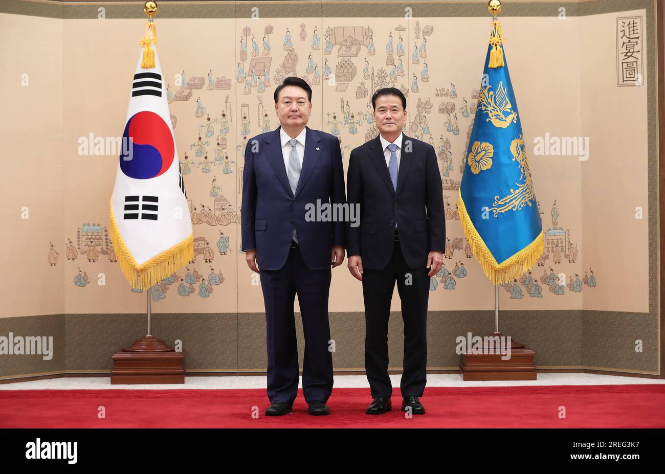 28th July, 2023. New unification minister President Yoon Suk Yeol (L ...