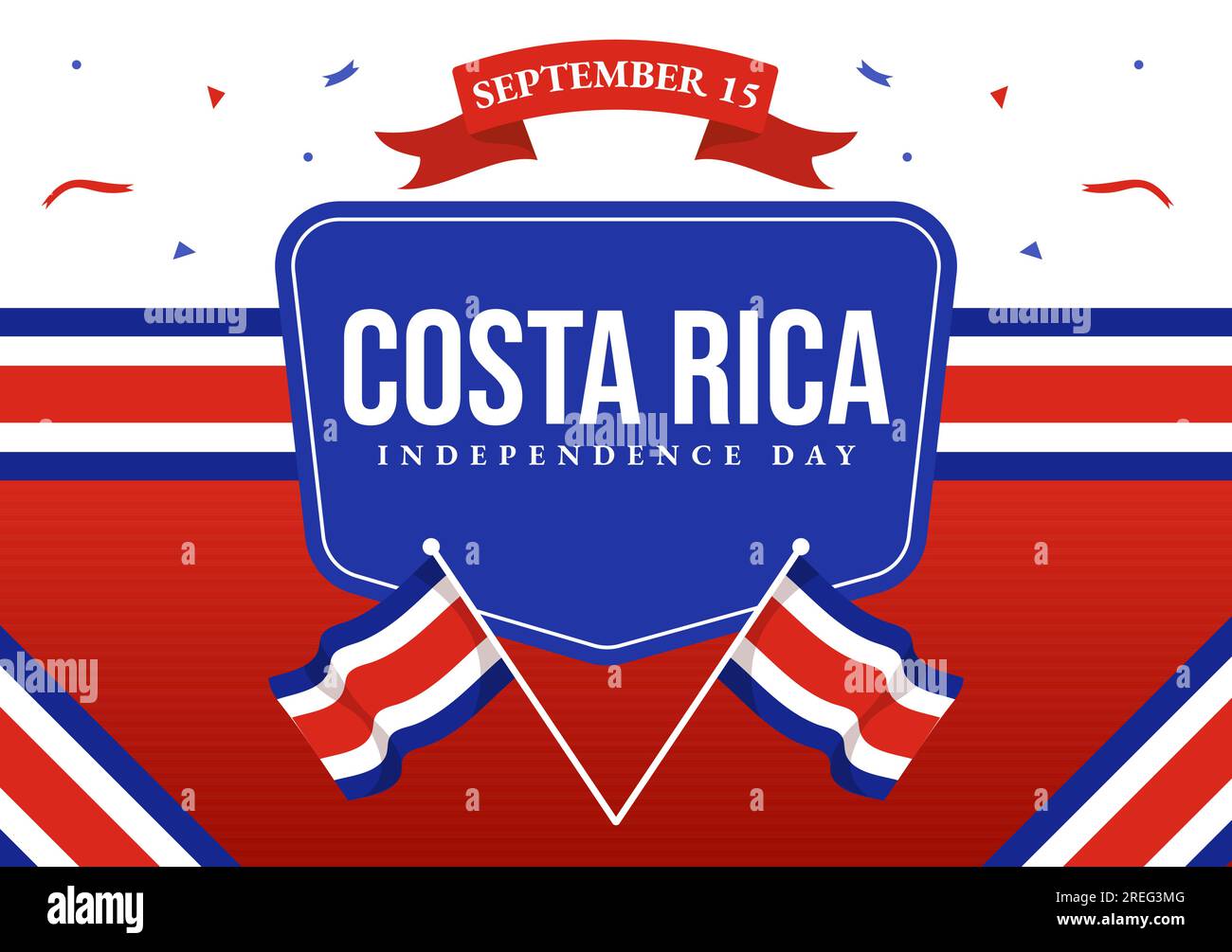 Happy Independence Day of Costa Rica Vector Illustration on September ...
