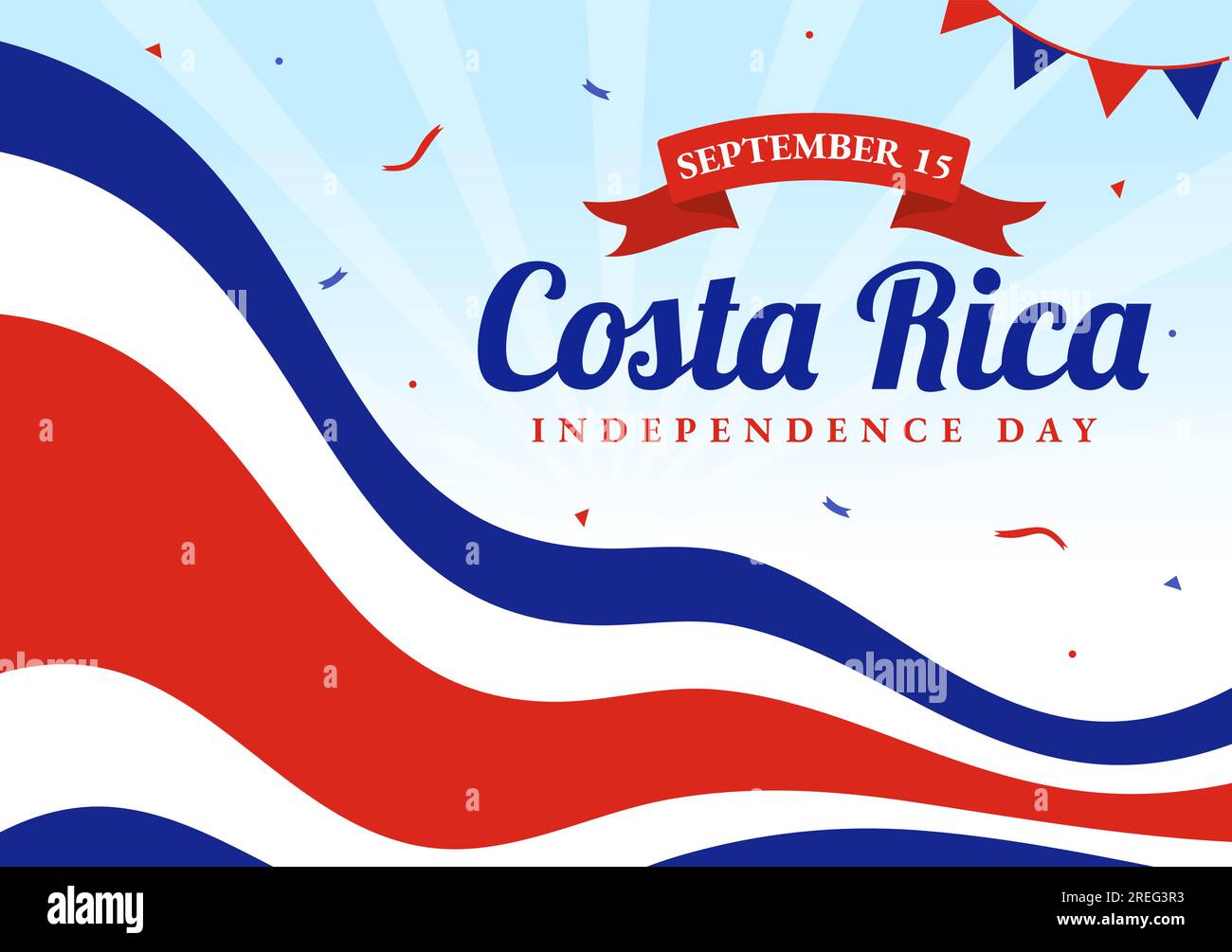 Happy Independence Day of Costa Rica Vector Illustration on September ...