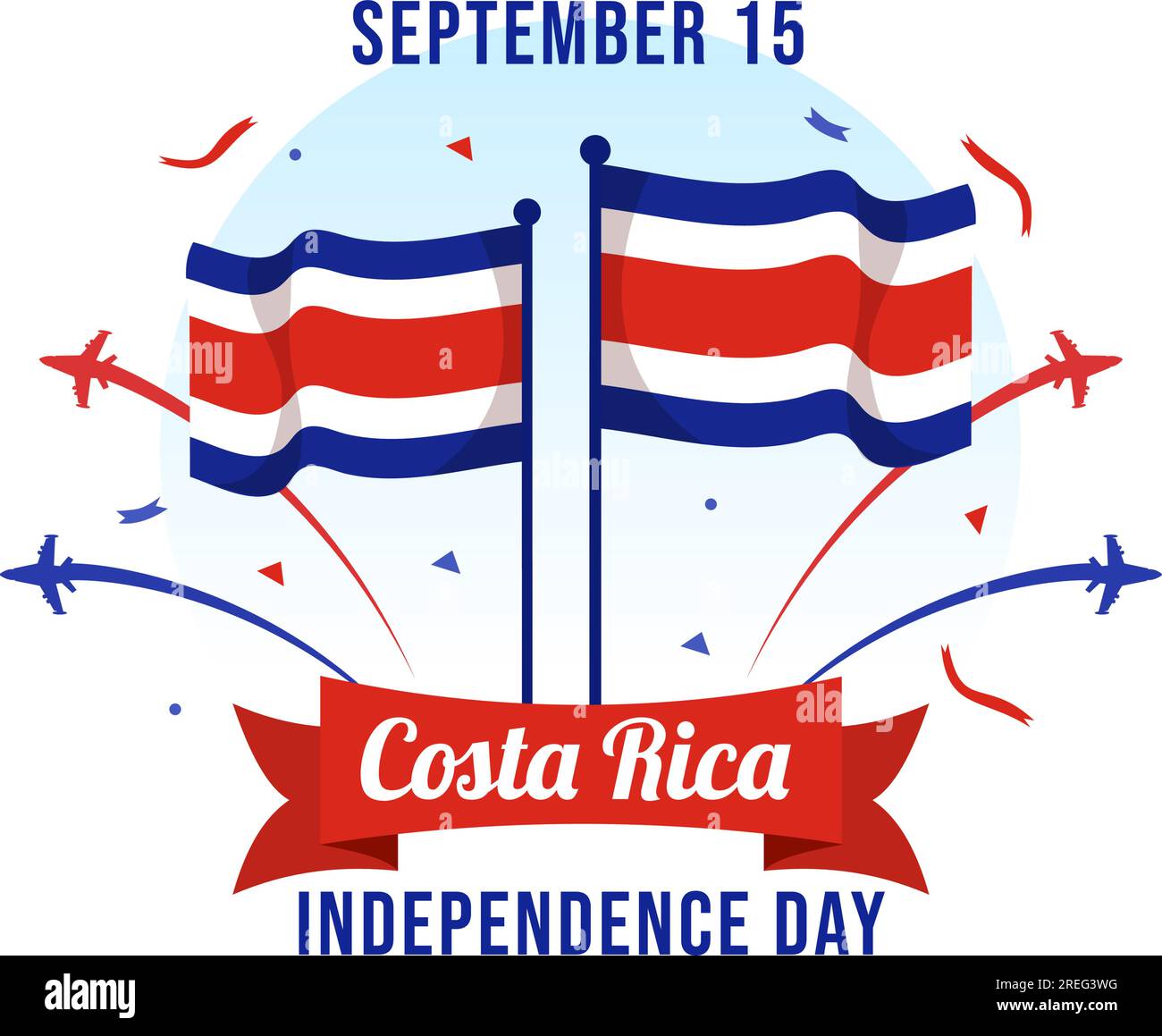 Happy Independence Day of Costa Rica Vector Illustration on September ...