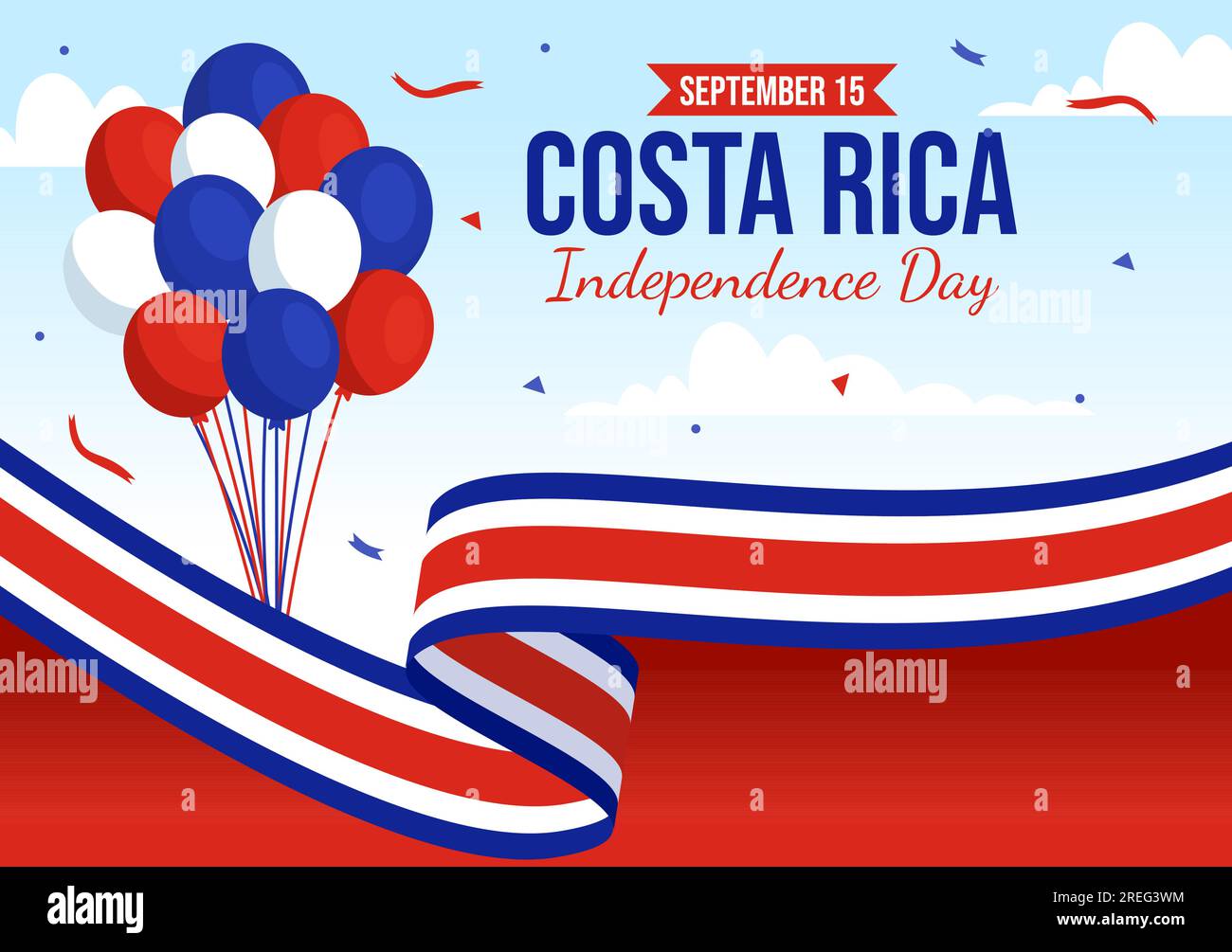 Happy Independence Day of Costa Rica Vector Illustration on September ...