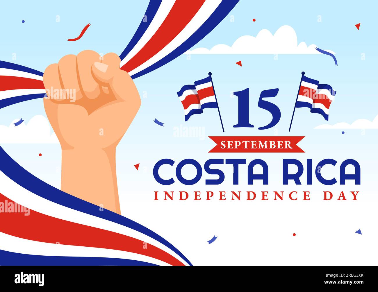 Happy Independence Day of Costa Rica Vector Illustration on September ...