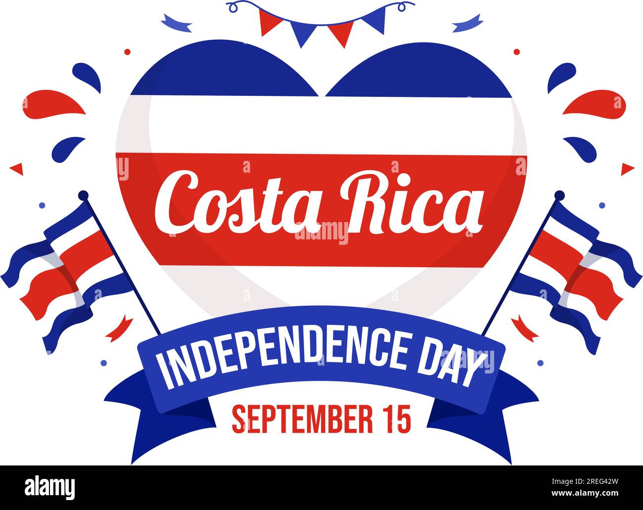 Happy Independence Day of Costa Rica Vector Illustration on September ...
