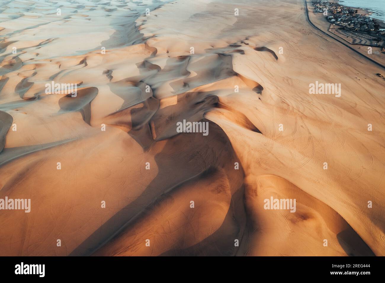 Aerial Dune Textures of Namibian Desert, sunset at Swakopmund, Namibia ...