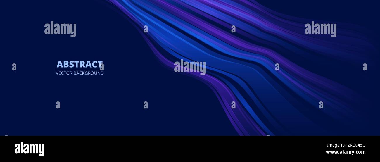 Abstract dark blue vector modern background with wavy lines Stock ...