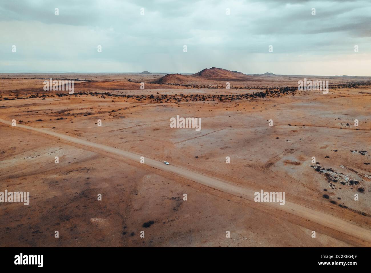 Aerial Sunset Drone View of Spitzkoppe area Namib Desert, Namibia ...