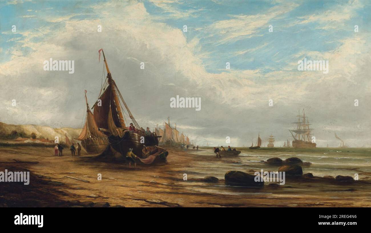 A Calm Morning on the Suffolk Coast by John Callow Stock Photo - Alamy