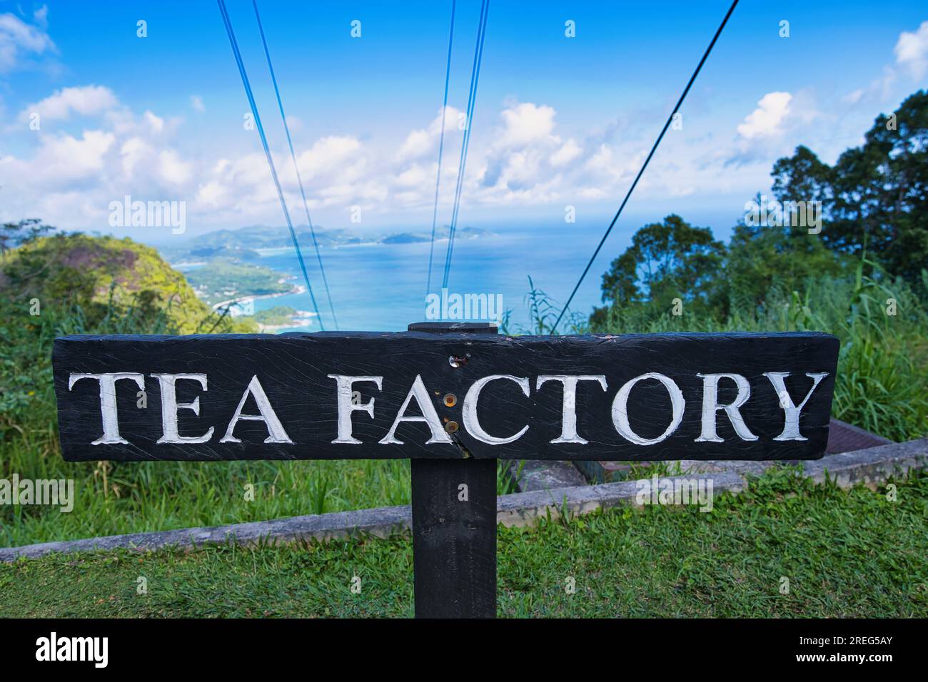 the factory sign and breath taking view point at the tea factory area ...