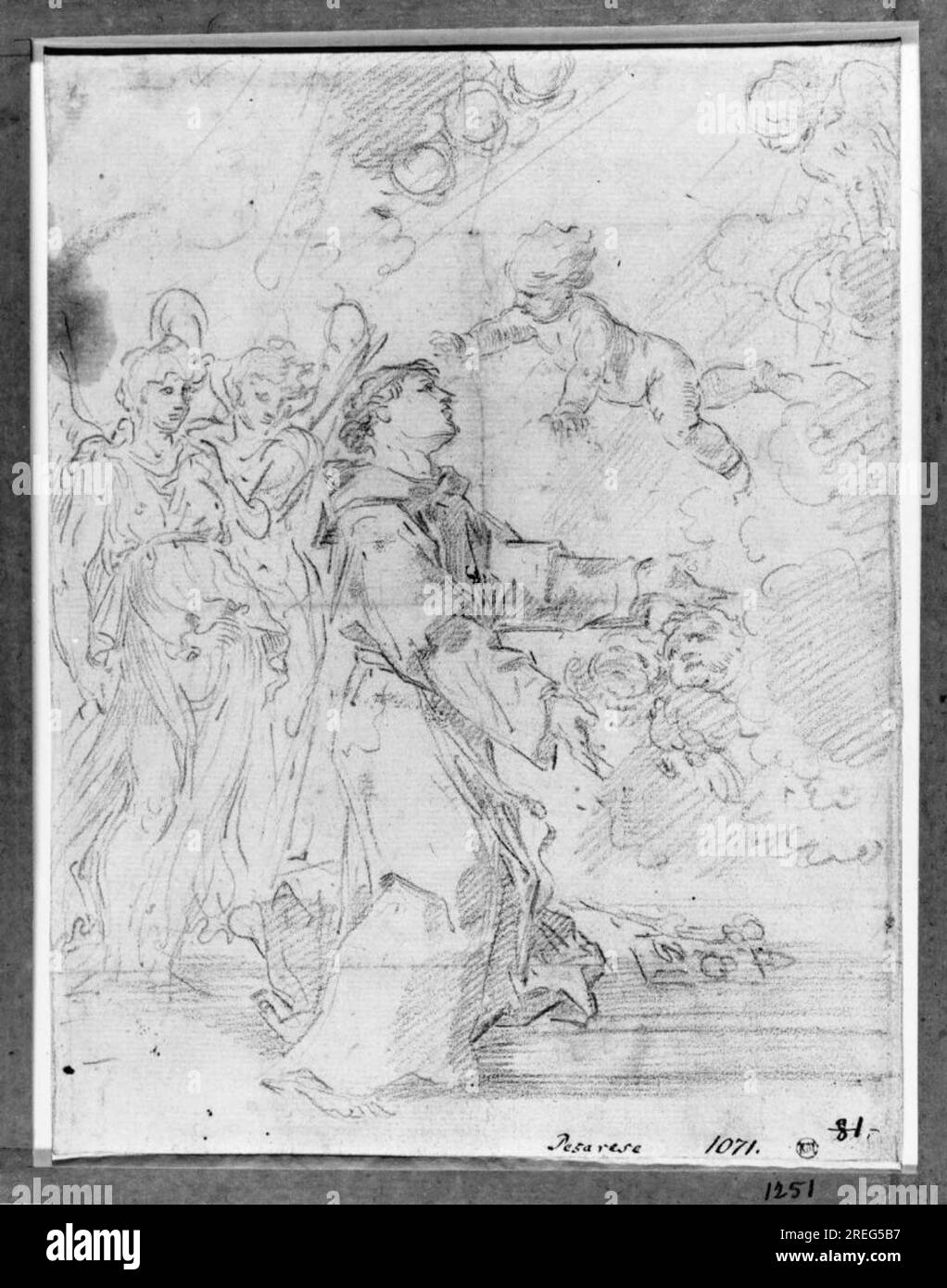 Kneeling St Anthony receiving the Christ Child by Simone Cantarini ...