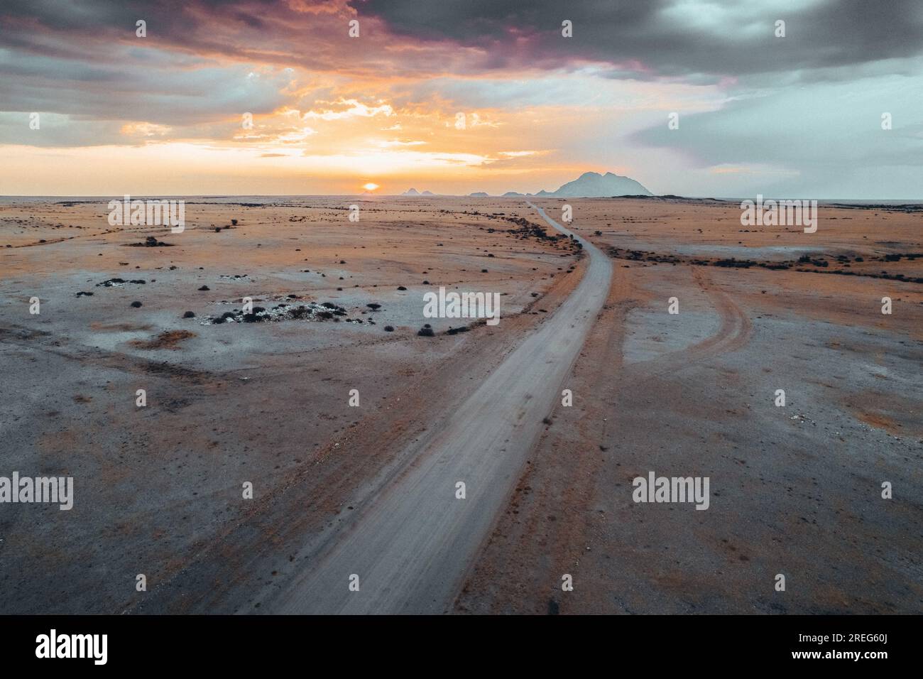 Aerial Sunset Drone View of Spitzkoppe area Namib Desert, Namibia ...