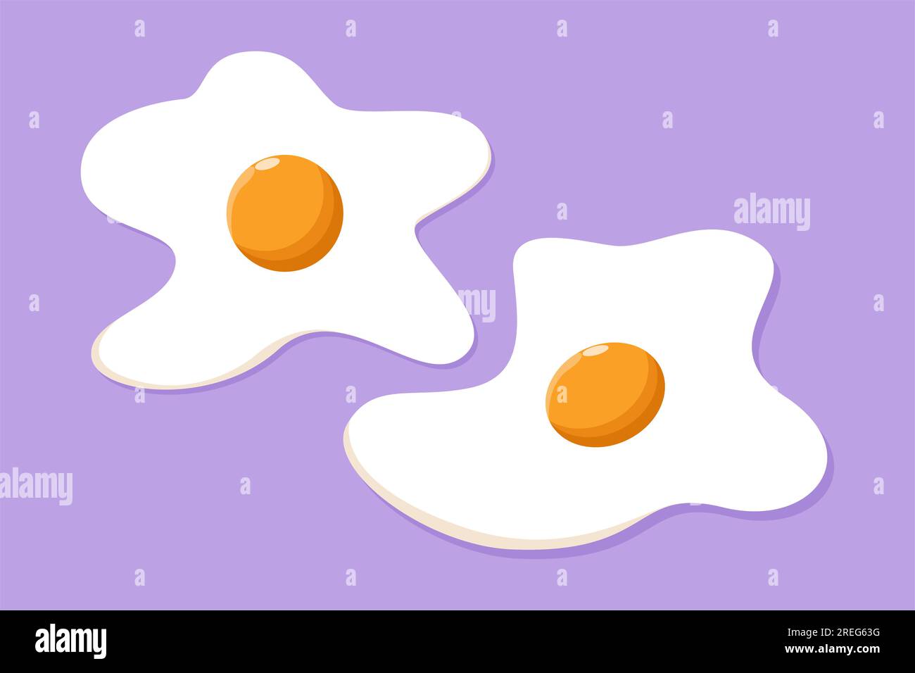 Character flat drawing stylized sunny side up egg logo, label, flyer ...
